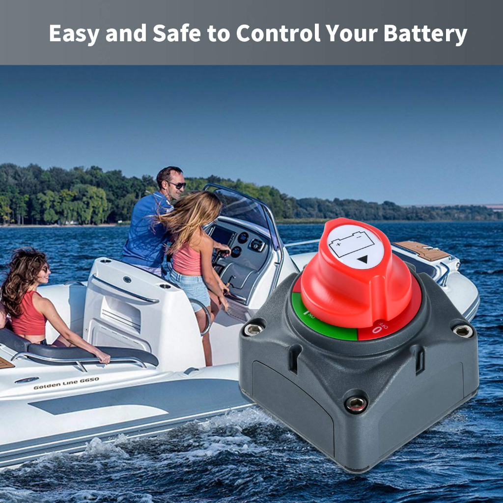 Battery Switch, 12V-48V Battery Disconnect Master Power Cut-Off Switch ...