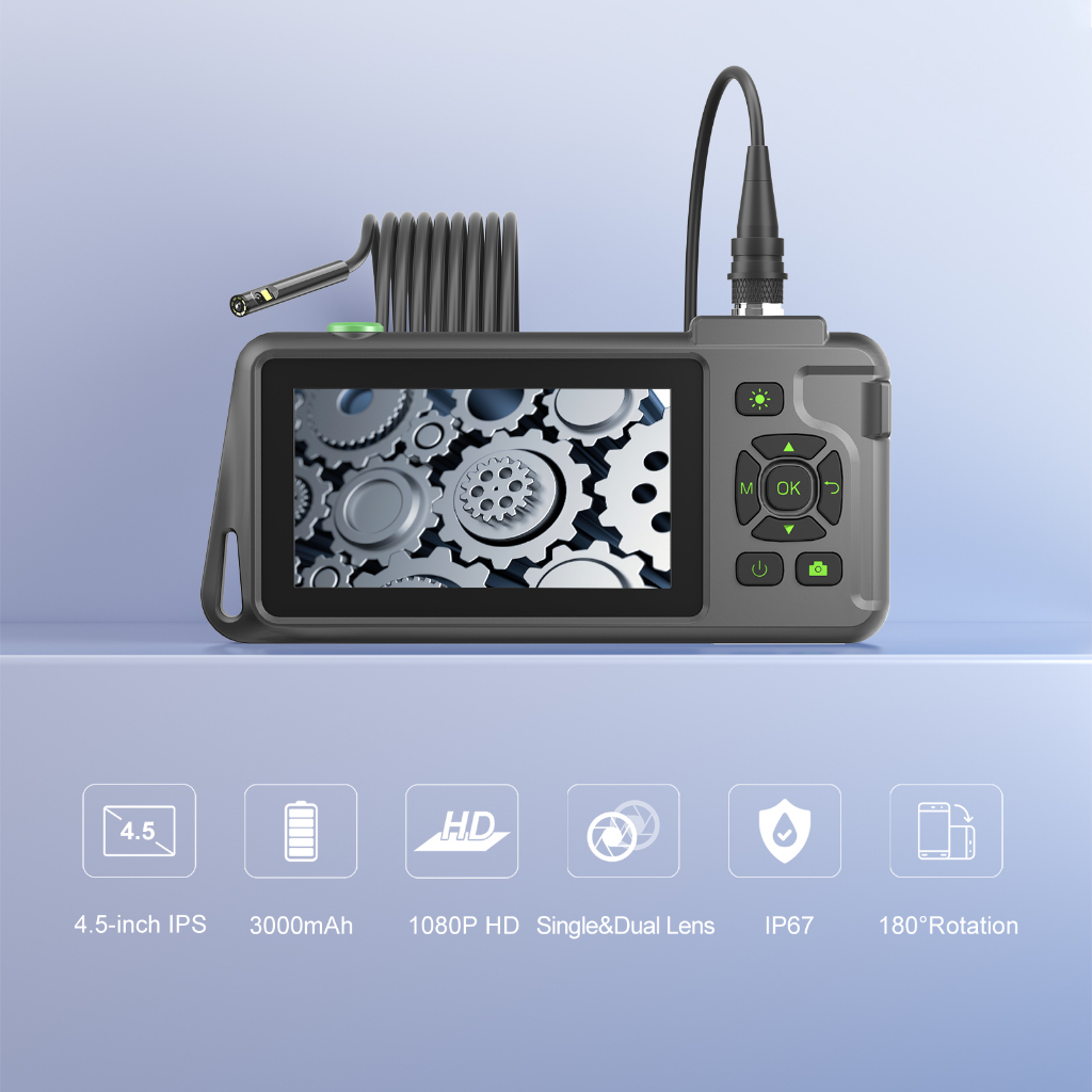 4.5-inch IPS Color Screen Endoscope Single&Dual Camera Waterproof ...