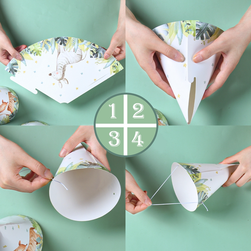 6pcs/set Funny Monkey Paper Hat Jungle Safari Party Decorations Kids ...