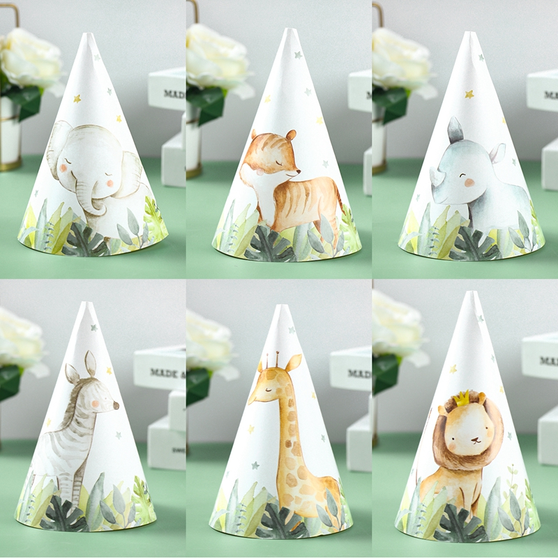6pcs/set Funny Monkey Paper Hat Jungle Safari Party Decorations Kids ...