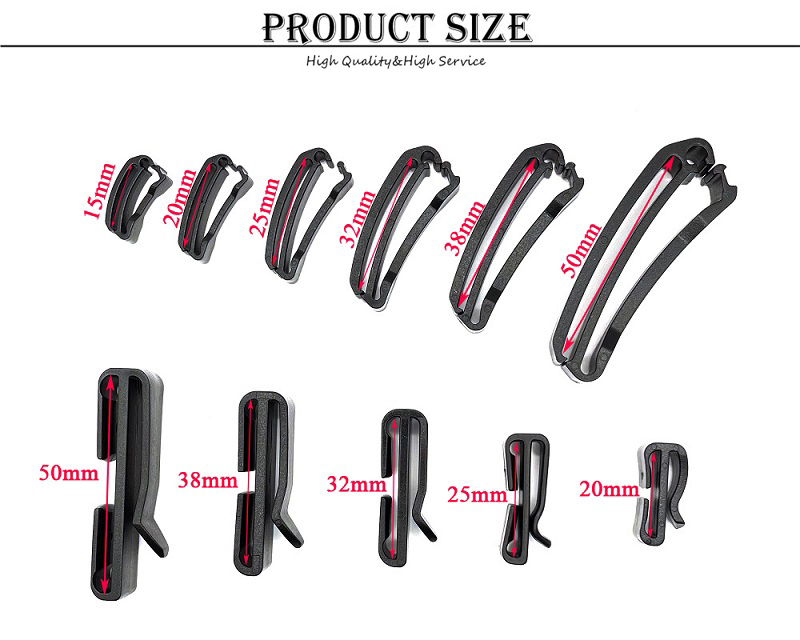 12 Pcs/Pack Quick Slip Keeper Buckle End Clip Slider Black For Molle ...