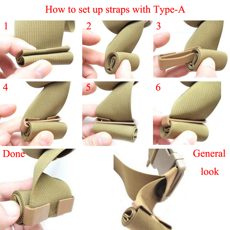 12 Pcs/Pack Quick Slip Keeper Buckle End Clip Slider Black For Molle ...