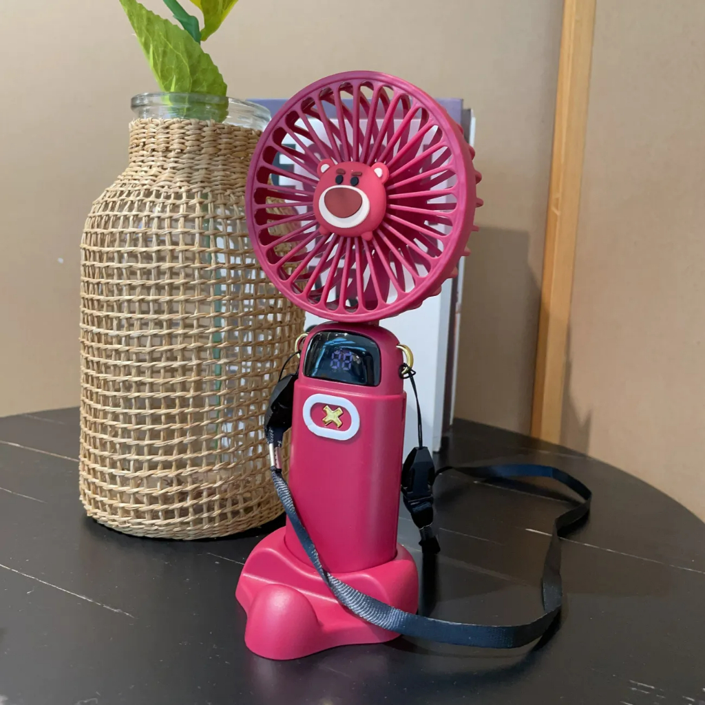 Disney Five Gears Handheld Desktop Small Fan Strawberry Bear Lotso ...