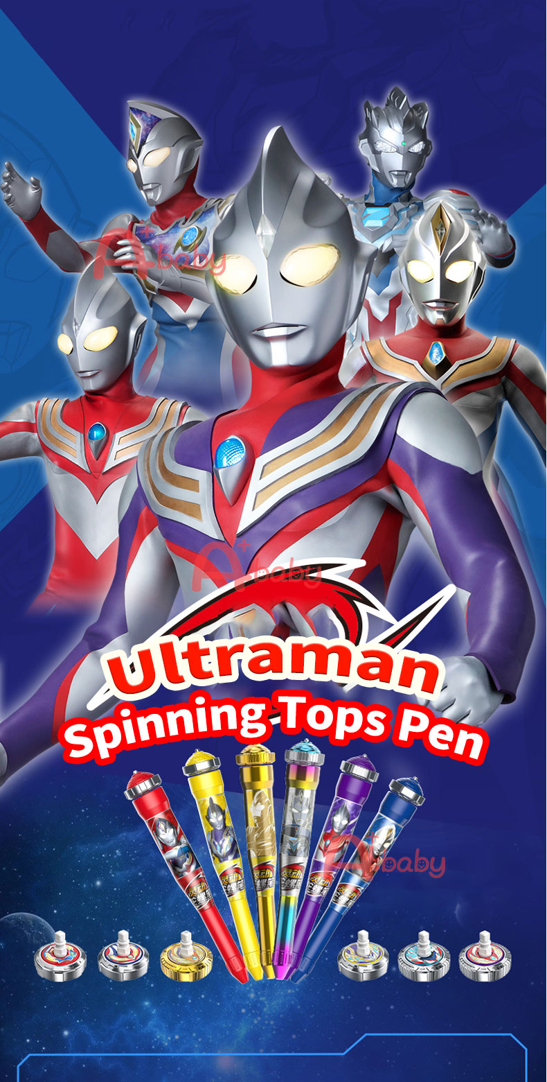 [A+baby]Ultraman Spinning Tops Pen Toy Kids Students Stationery (Tiga/Z ...