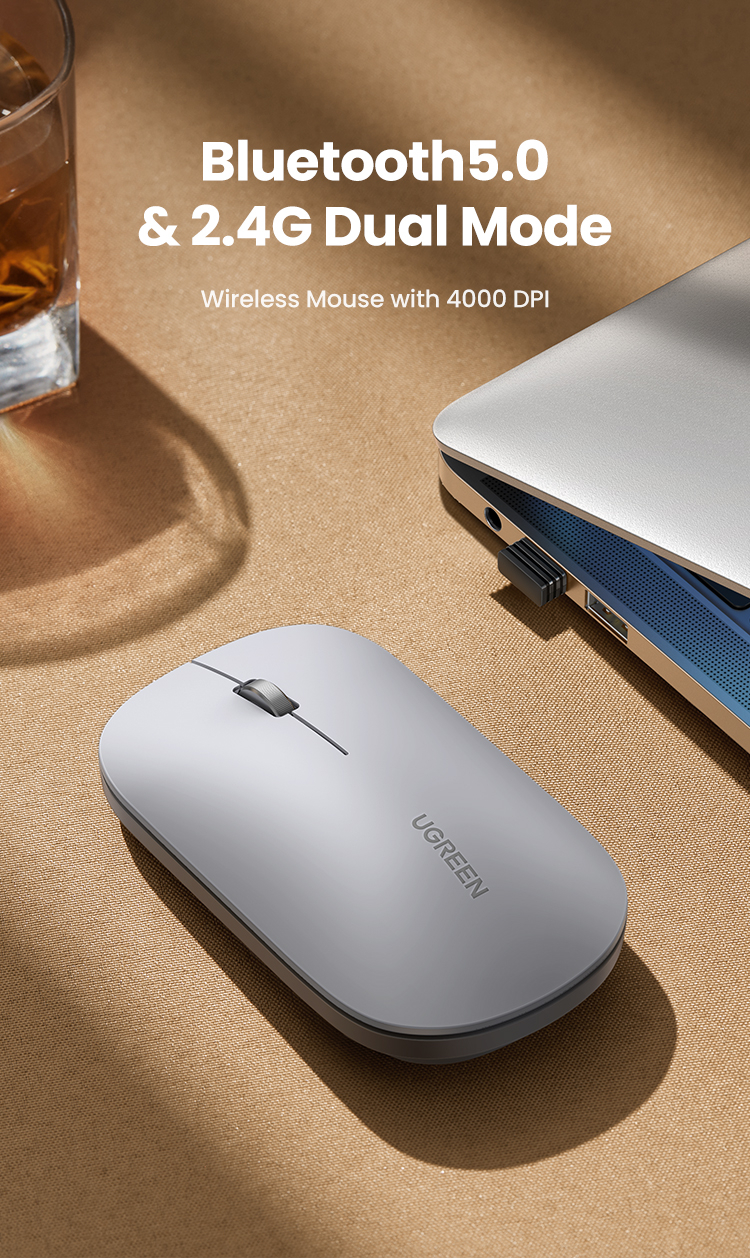 UGREEN Wireless Silent Mouse 4000 DPI For Computer Laptop PC Mice ...