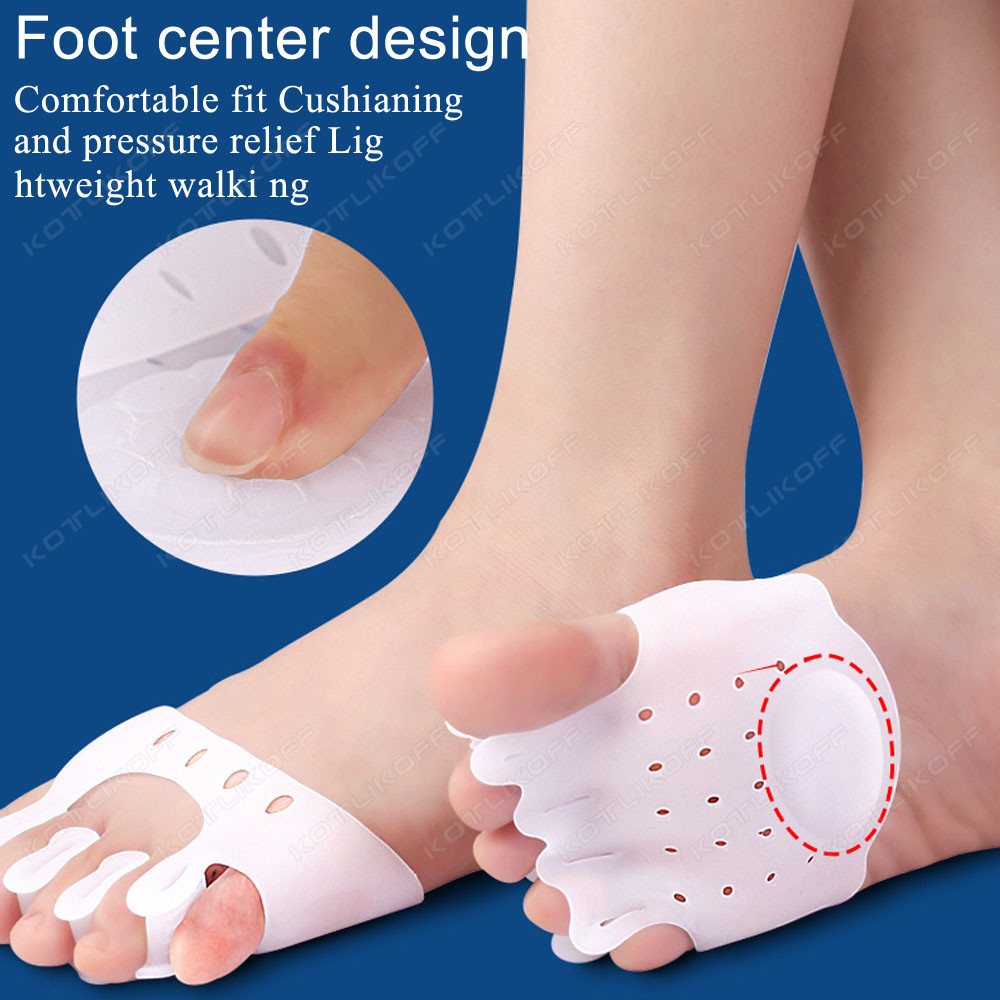 Five Toe Separator Hallux Valgus Corrector Thickened Forefoot Cushion ...