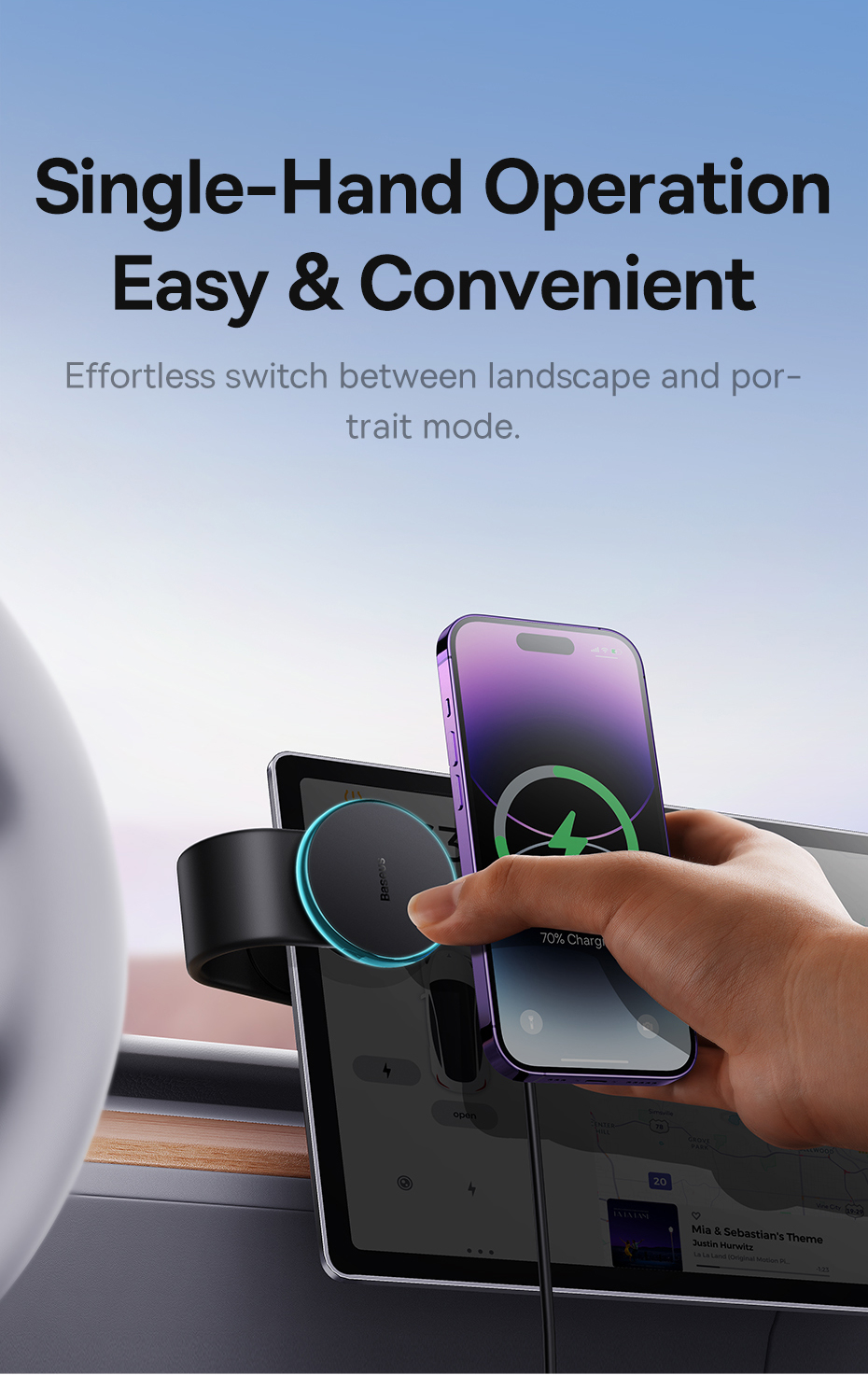 Baseus C02 Pro Magnetic Wireless Charging Car Phone Holder Foldable ...