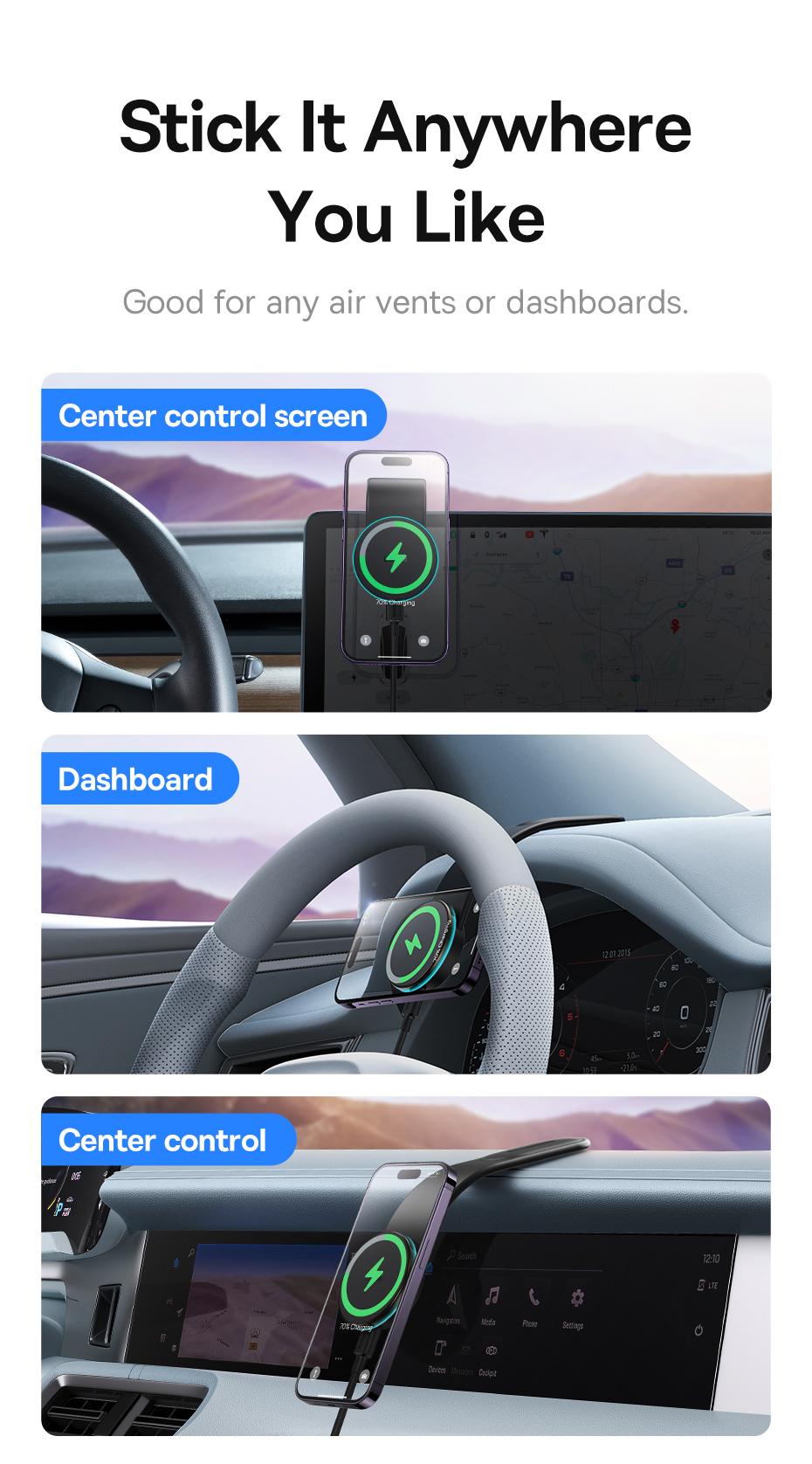 Baseus C02 Pro Magnetic Wireless Charging Car Phone Holder Foldable ...