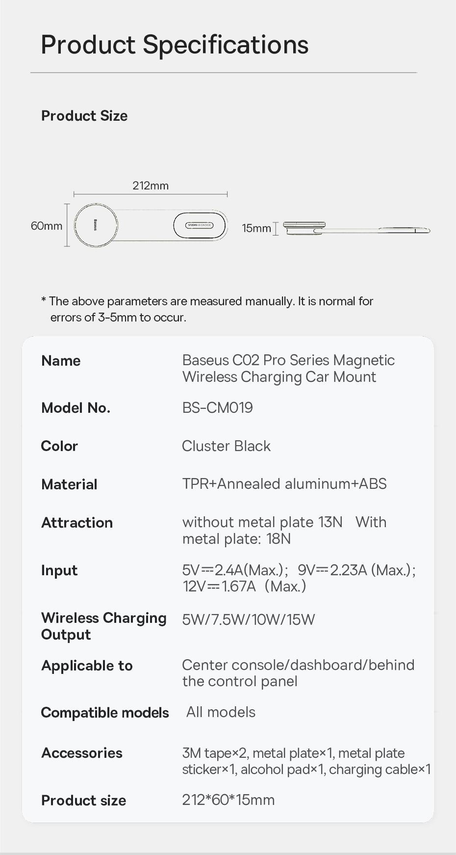 Baseus C02 Pro Magnetic Wireless Charging Car Phone Holder Foldable ...