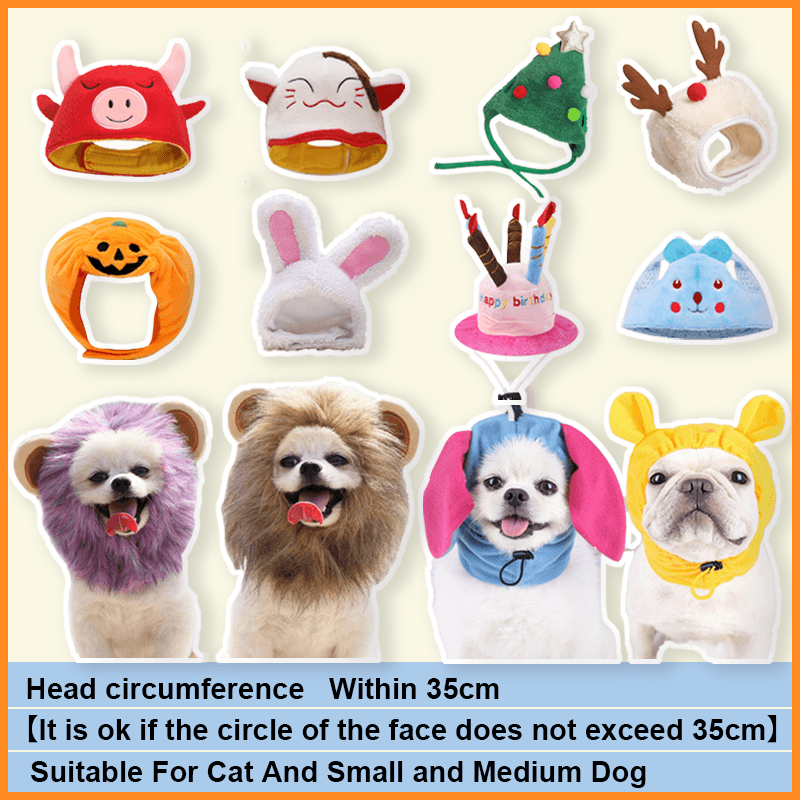【Yuanzhs Pet】Cat Lion Headgear Topi singa kucing Pet Hat Puppy Headgear ...