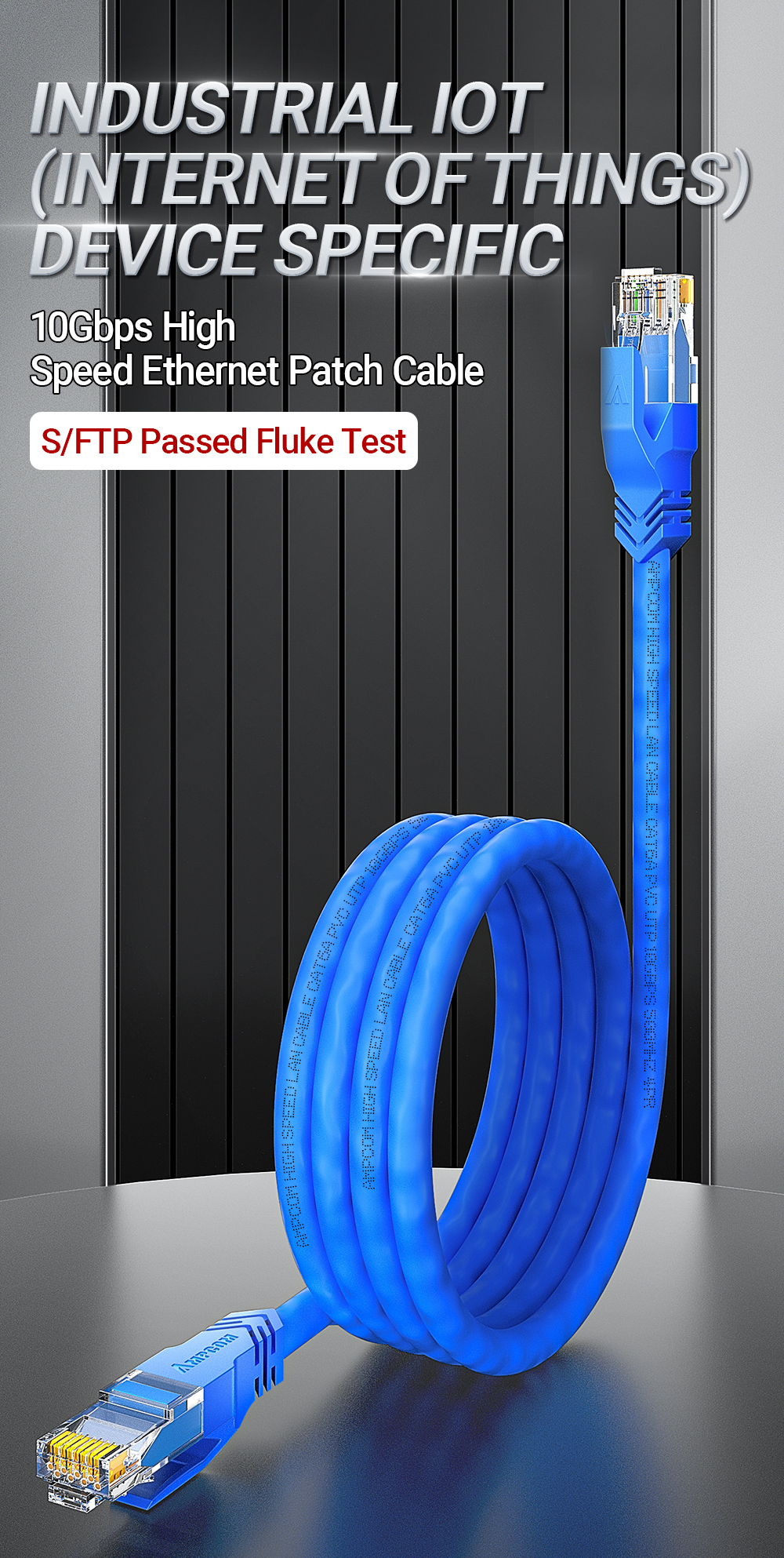 AMPCOM CAT6A UTP/STP Network High Speed 10G 500MHz Router Cable ...