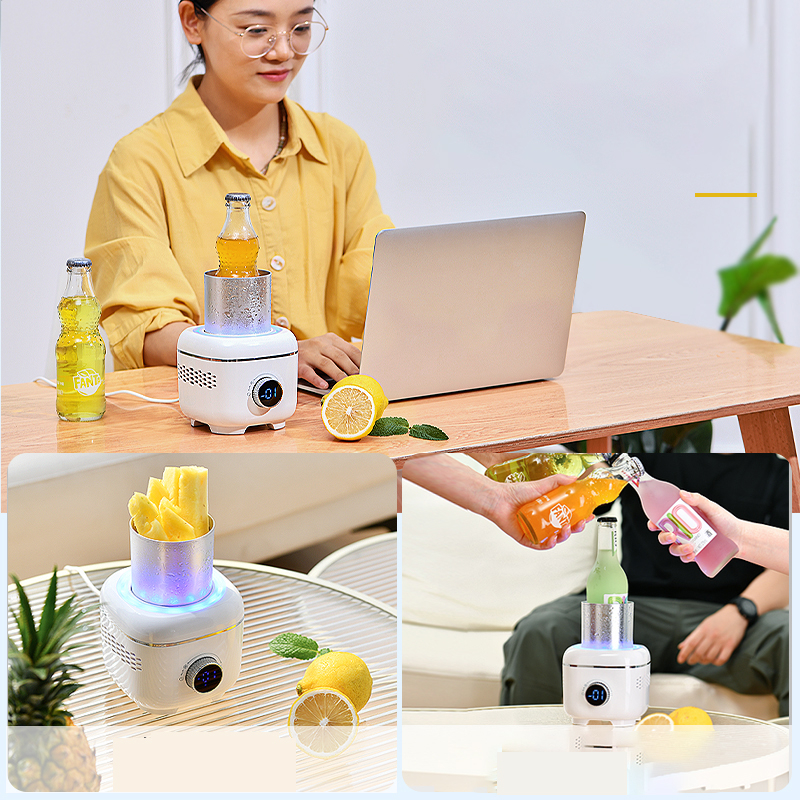 OATSBASF Quick 370ML Cooling Heating Cup Smart Beverage Electric Cooler Mug Desktop Refrigerator ...