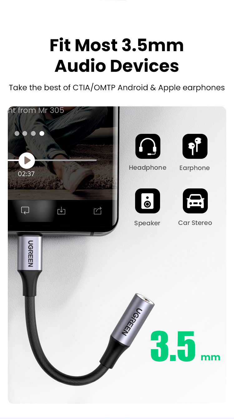 [DAC Chips] UGREEN Original USB C to 3.5mm DAC Audio Adapter compatible ...