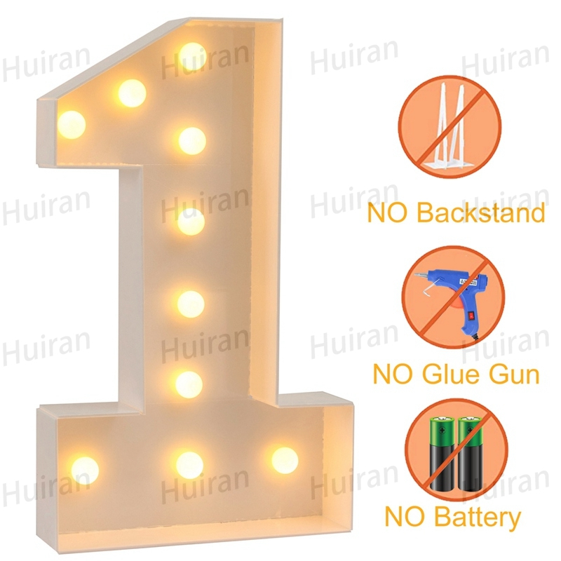 3D 0-9 LED Light Up Number Standee For Birthday Balloons Background ...