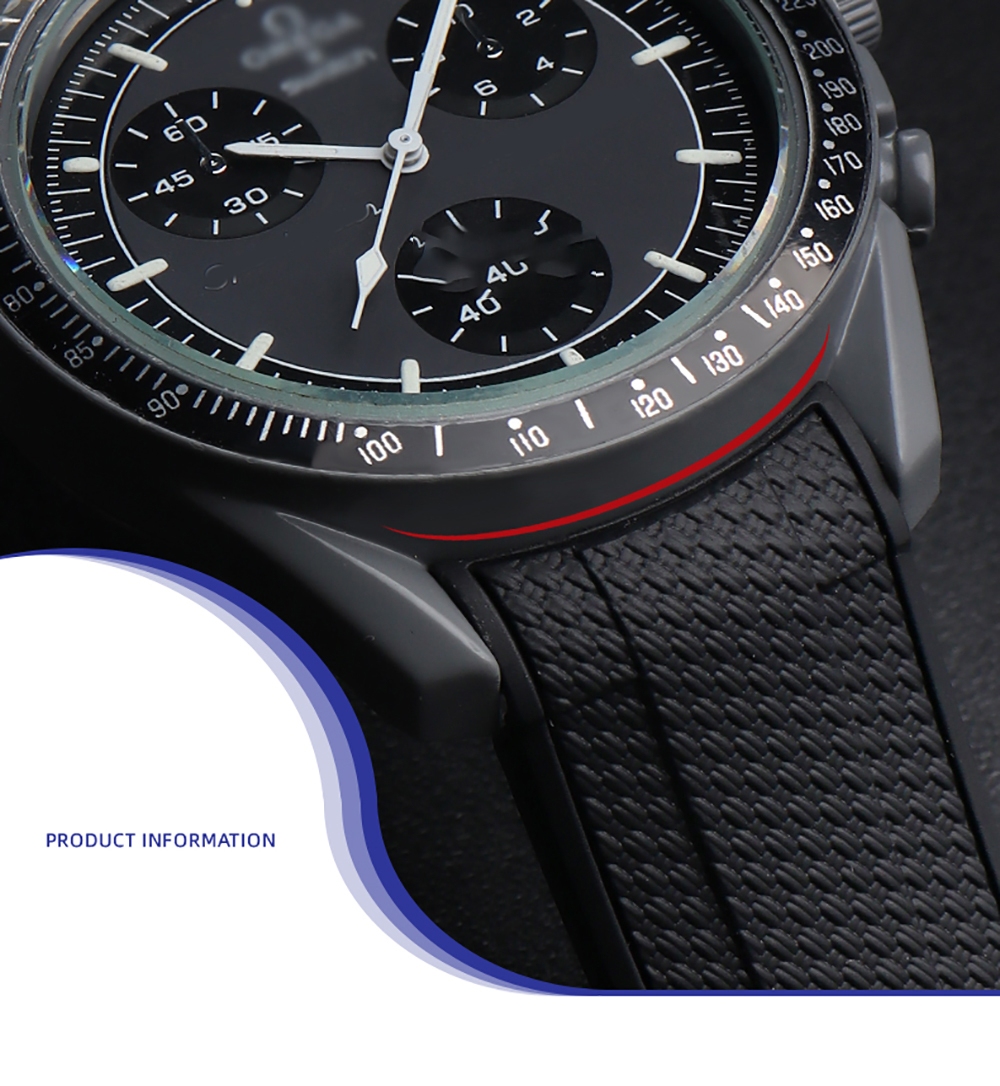 Rubber Watchband For rolex O-mega X S-watch Joint MoonS-watch Constellation Waterproof Sports ...