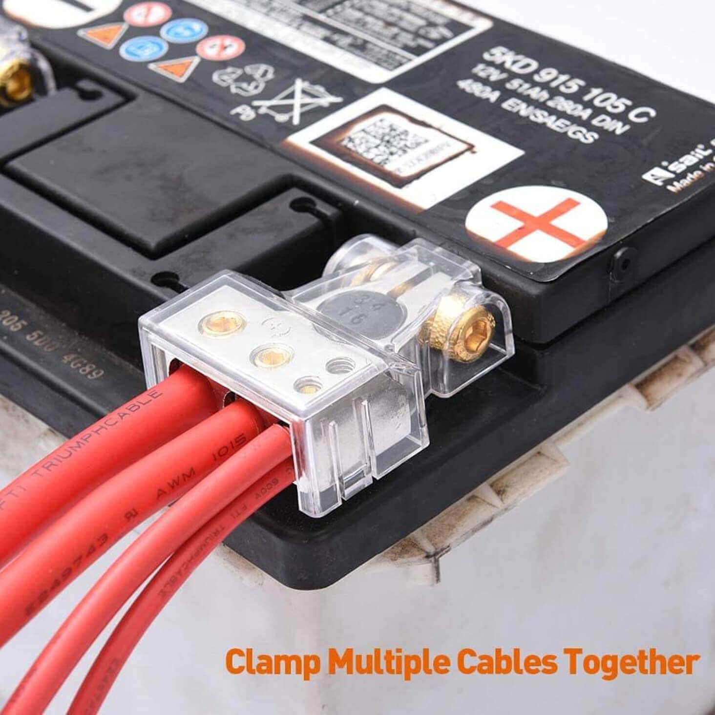 Battery Terminal Connectors, 0/2/4/6/8 AWG Battery Terminals, Heavy ...