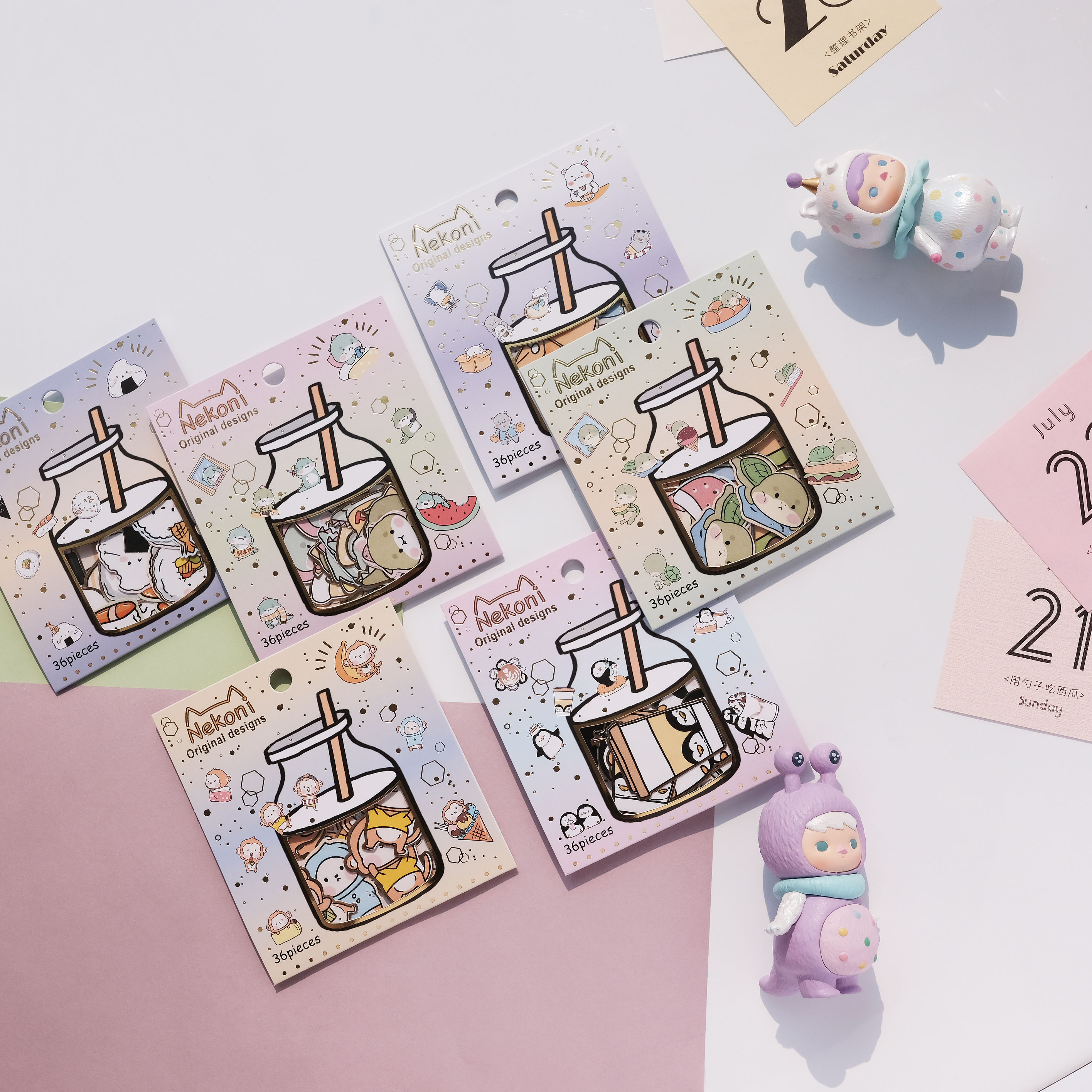 KKV X NEKONI Koniwa Series Sticker Kawaii Animals PVC Waterproof ...