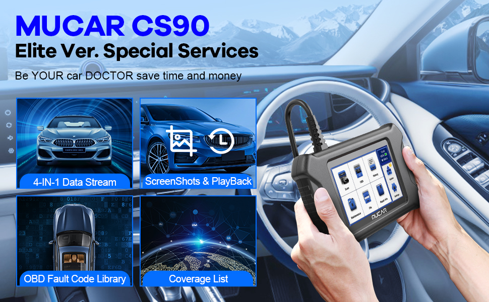 MUCAR CS4/CS6/CS90/CS99 Car Diagnostic Tools Obd2 Code Reader System ...