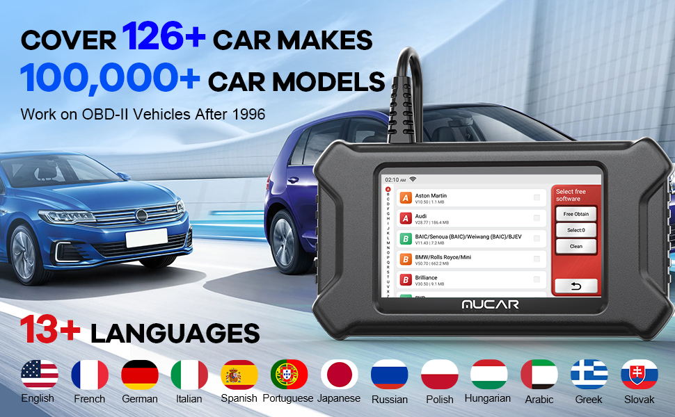 MUCAR CS4/CS6/CS90/CS99 Car Diagnostic Tools Obd2 Code Reader System Diagnosis+Resets Functions ...