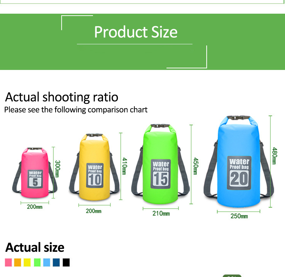 5L/10L/15L/20L 30L Outdoor Floating Waterproof Dry Bags Storage Dry Sack Bag Swimming Beach ...