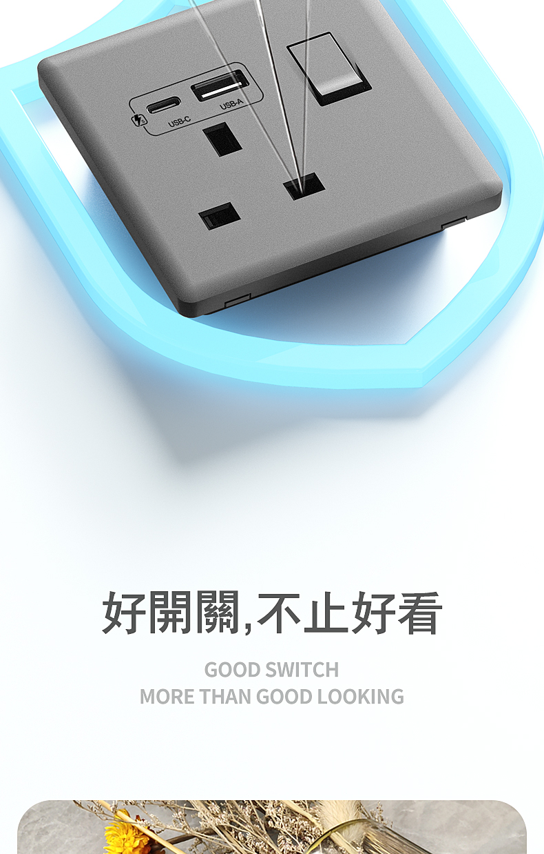 (In stock) New 13A 15A 16A 20A Household light switch, wall power USB ...