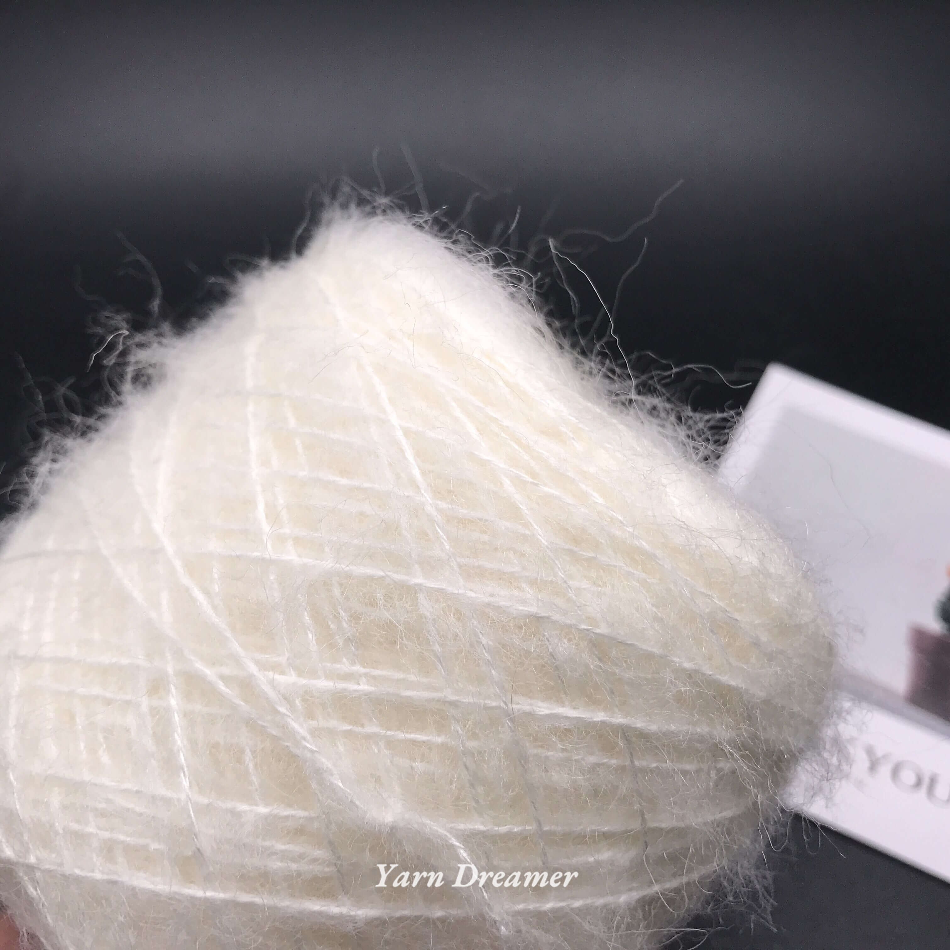 Benang kait White Mohair Fine Wool Yarn Soft Knitting Yarn DIY Crochet ...