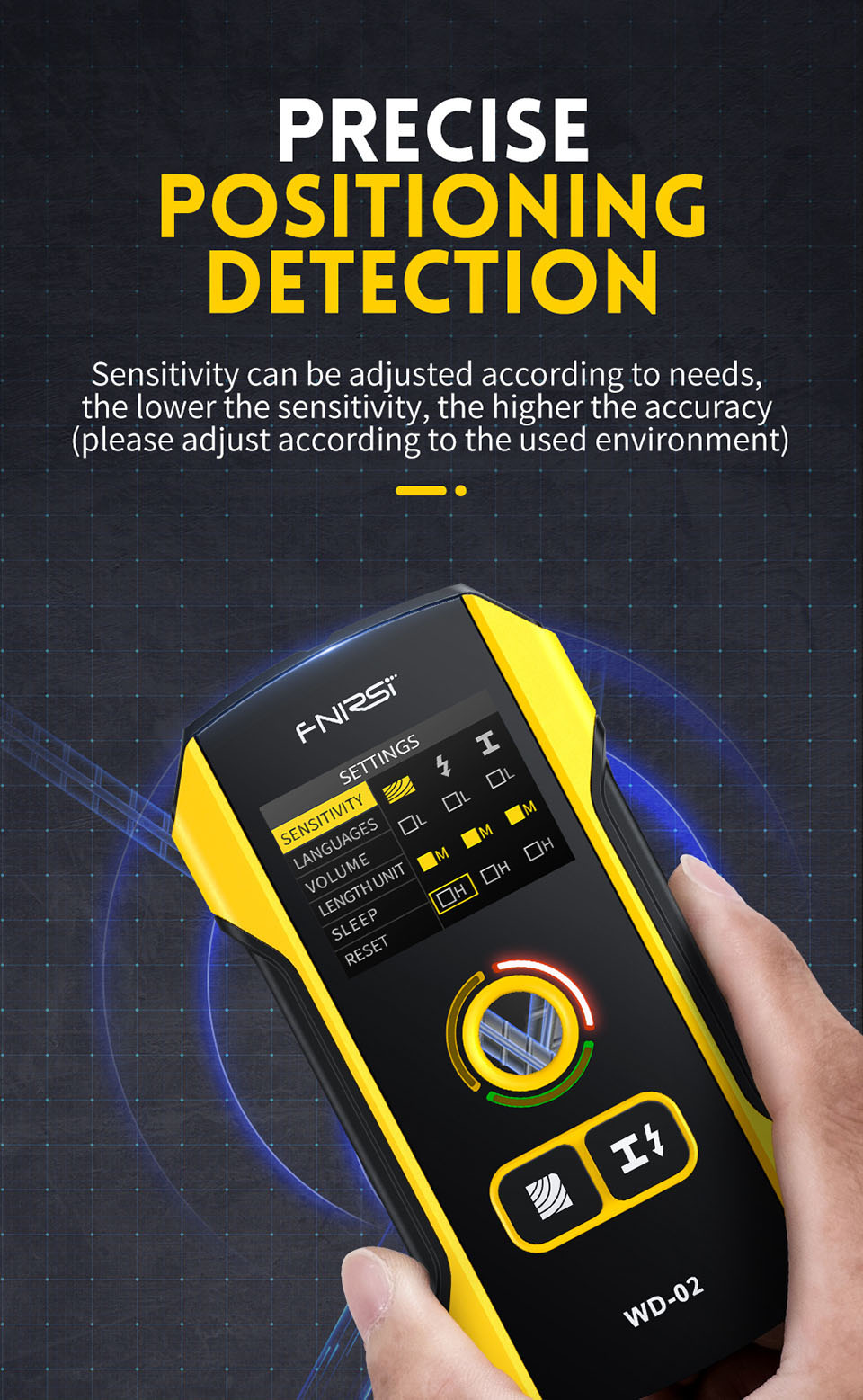 WD-01 WD-02 Metal Detector Wall Scanner Stud Finder Precise Safe Drill ...