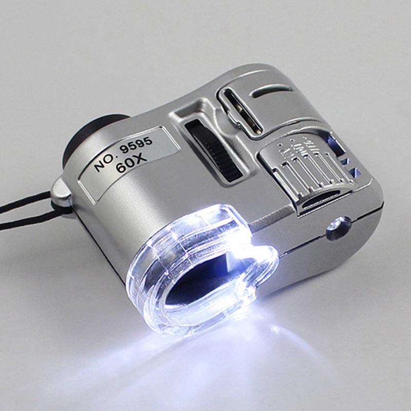 KIPRUN 60X Handheld Magnifying Glass, Mini Pocket Microscope Loupe ...