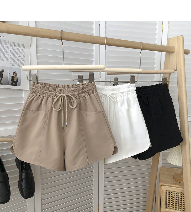 [Ready Stock] Drawstring tied high waisted elastic double pocket casual ...