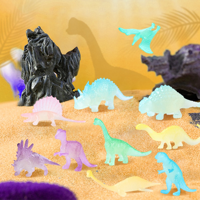 16pcs/bag Mini Luminous Dinosaurs Glow in the Dark Luminous Dinosaur ...