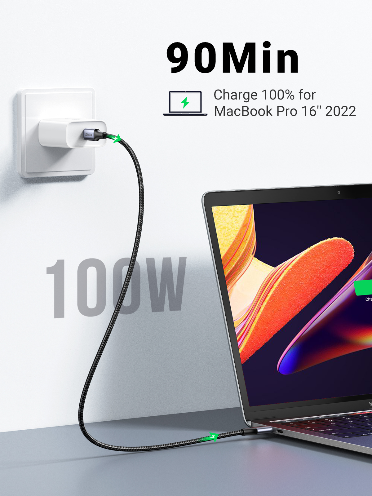 【Jackson Yee's Pick】UGREEN PD100W Fast Charging Tpye C Cable Nylon Bradied USB C to USB C Cable ...