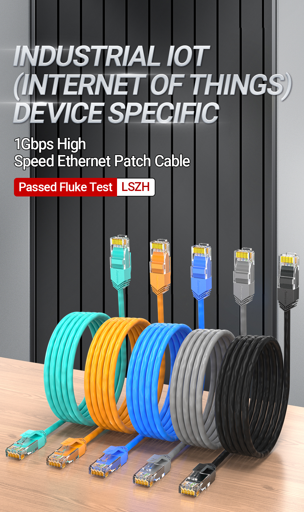 AMPCOM CAT6 Slim Ethernet Cable , 1G UTP Oxygen-Free Copper Cable ...