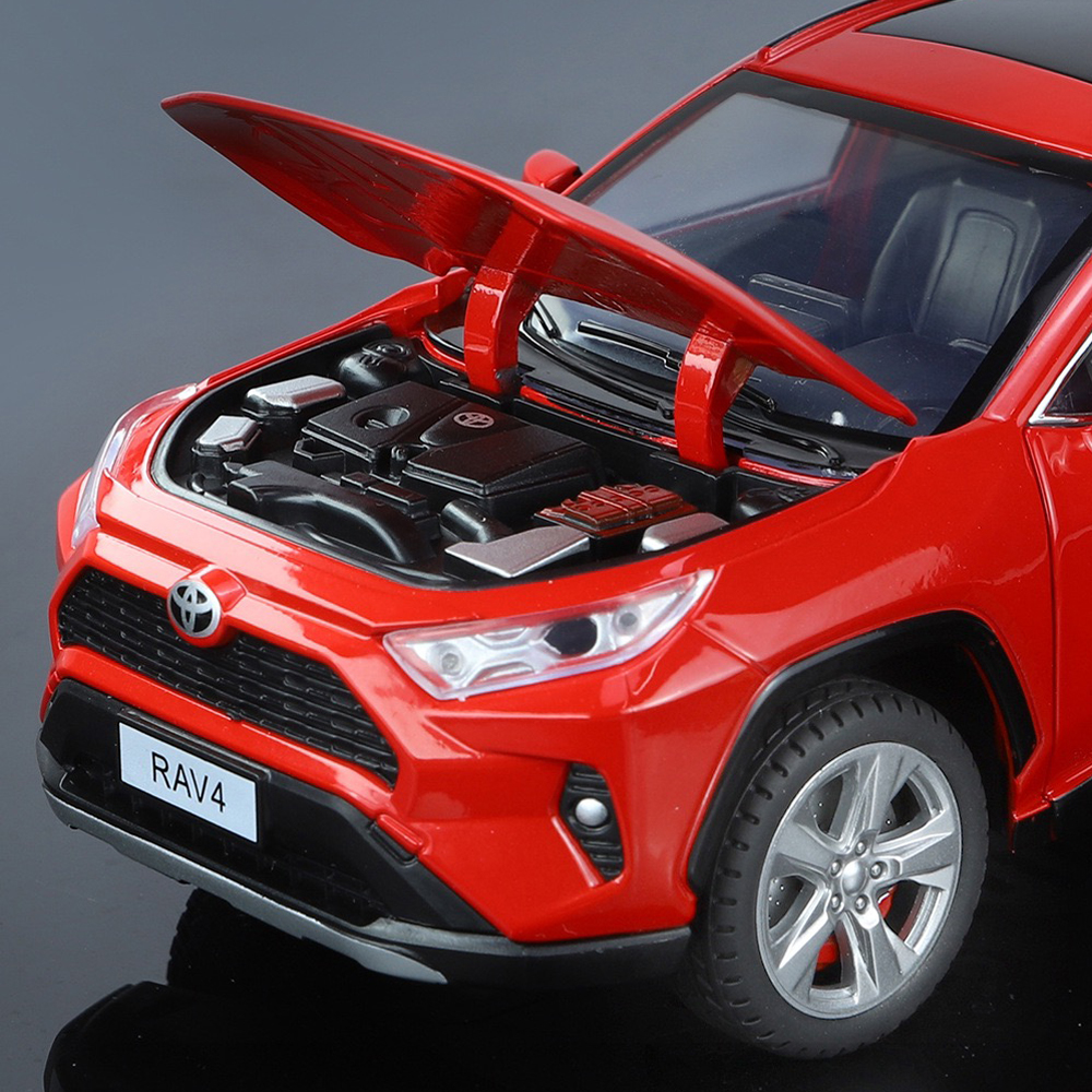 【RUM】1:24 Scale Toyota RAV4 Alloy Car Model Light & Sound Effect ...