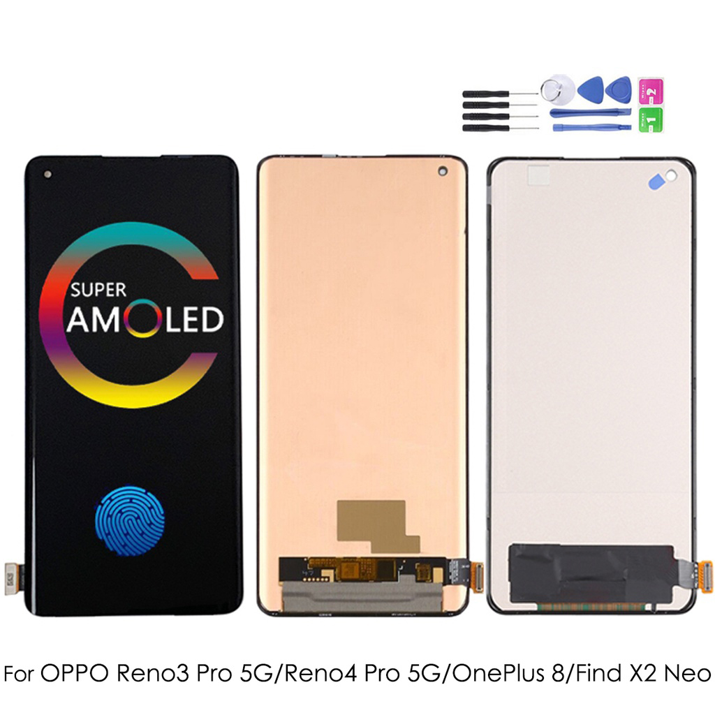Original AMOLED LCD For Oneplus 8 LCD Display Touch Screen Digitizer Assembly OPPO Reno 3 4 Pro ...