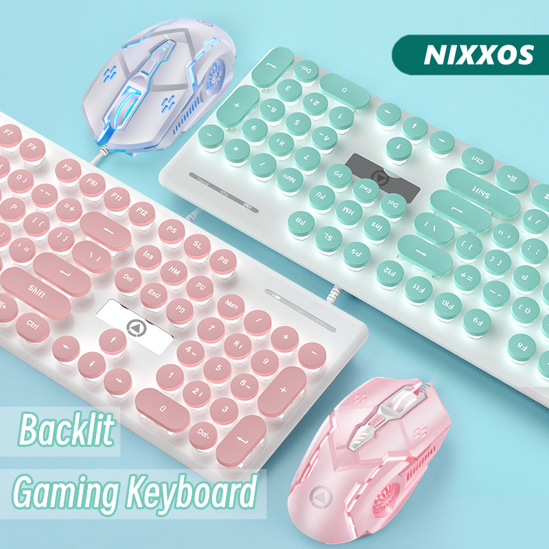 NIXXOS Backlit Gaming Keyboard punk manipulator feel Wired Keyboard ...