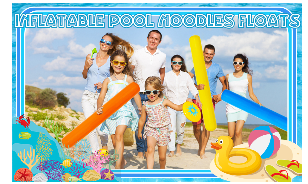 4 Pcs Pool Inflatable Sticks,41.3 Inch Inflatable Pool Noodle Colorful ...