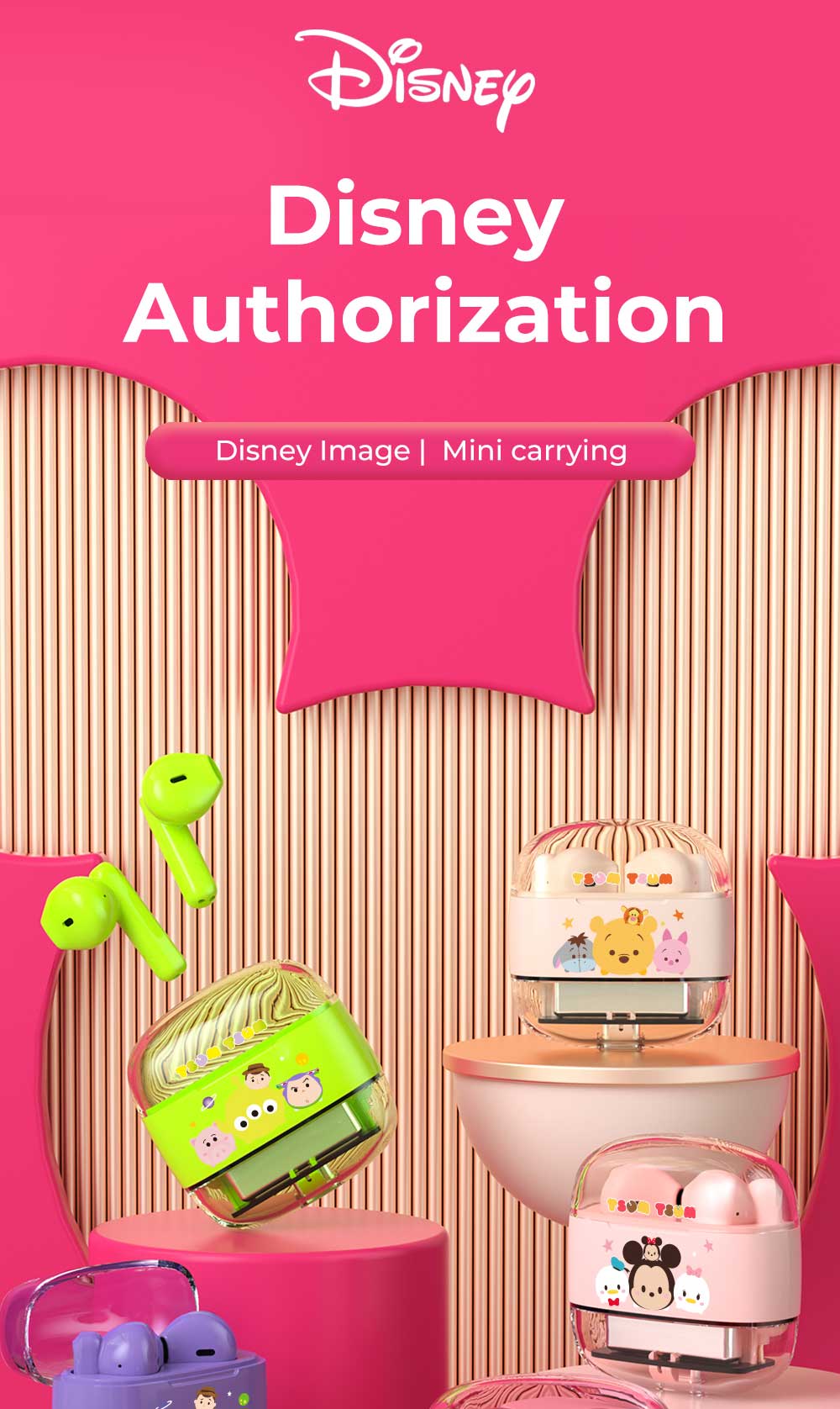 Disney A11 Wireless Earphone Bluetooth 5.3 With Mic TWS Smart Touch ...