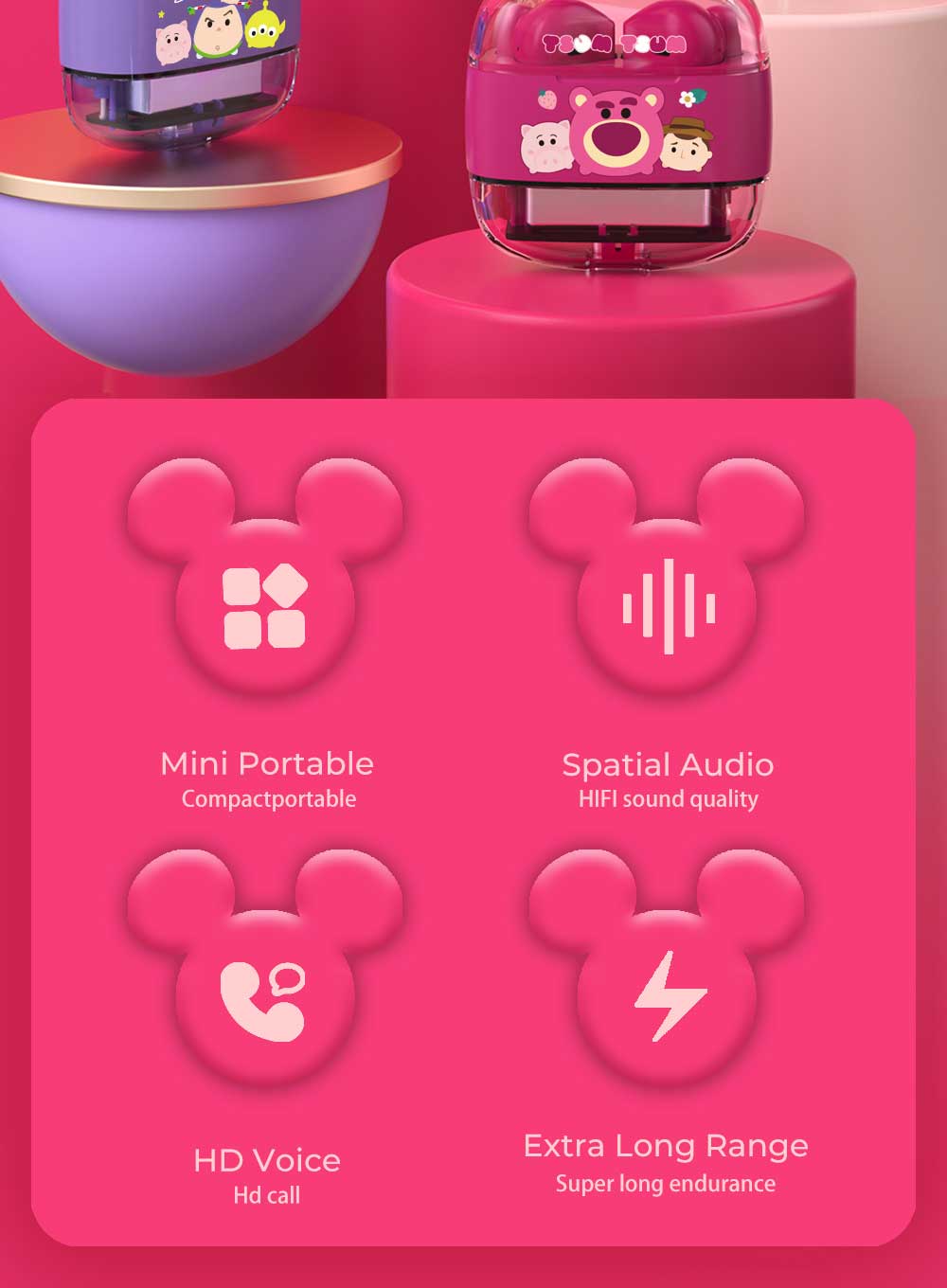 Disney A11 Wireless Earphone Bluetooth 5.3 With Mic TWS Smart Touch ...