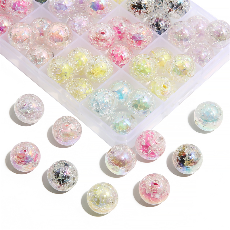 [16mm] Color-plated Explosive Beads Resin Floral Beads DIY Making ...