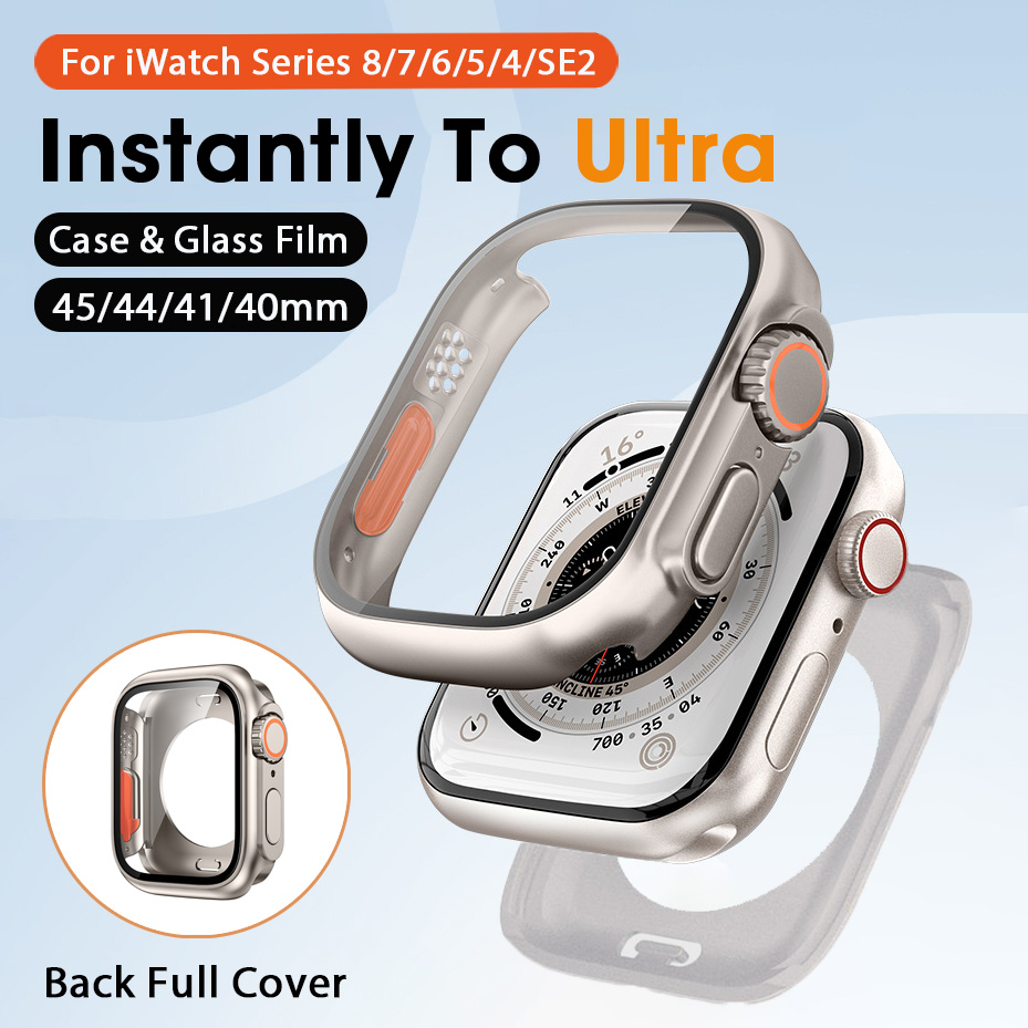 3 in 1 Full Cover Modify Ultra Case for iWatch 45mm 44mm 41mm 40mm PC ...