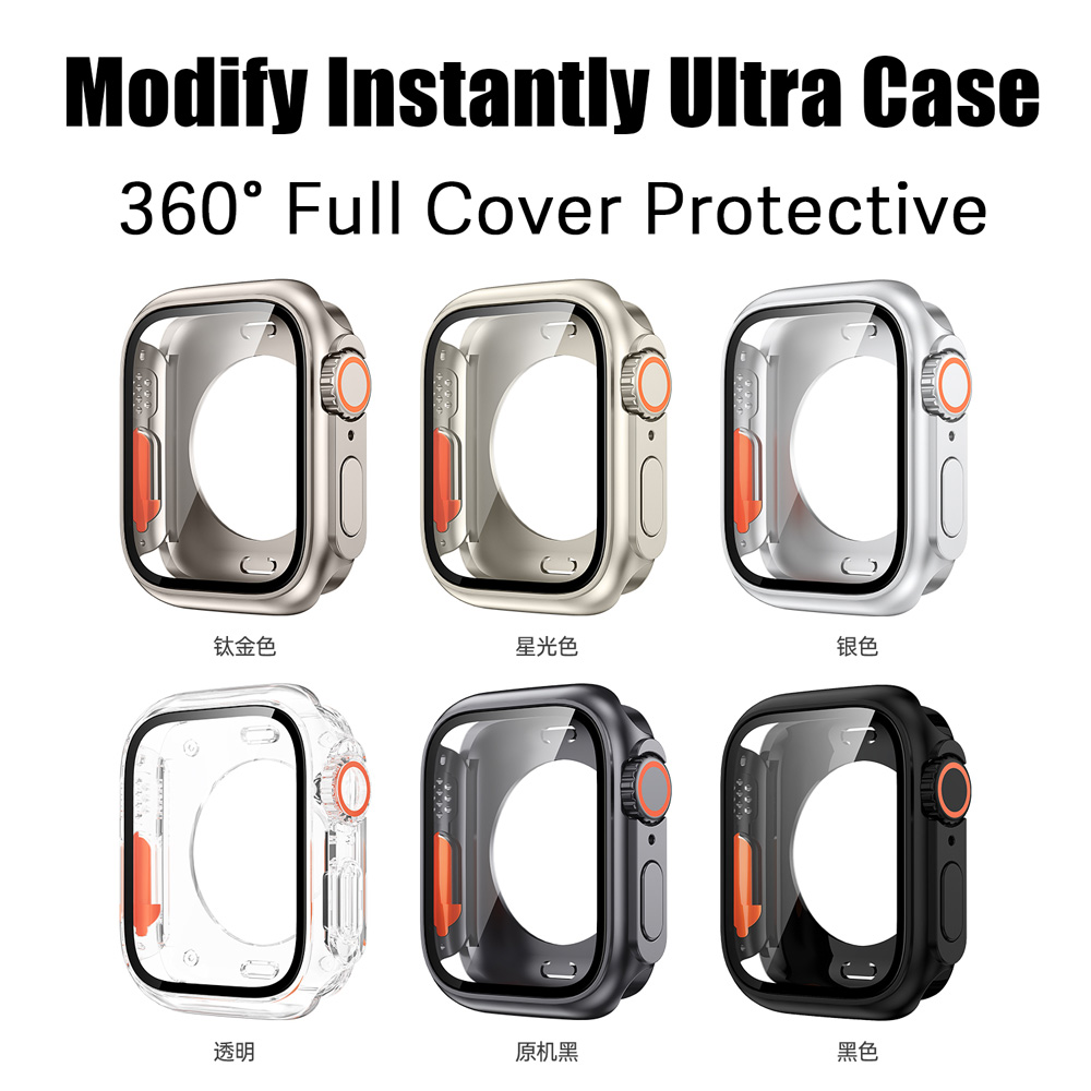3 in 1 Full Cover Modify Ultra Case for iWatch 45mm 44mm 41mm 40mm PC ...