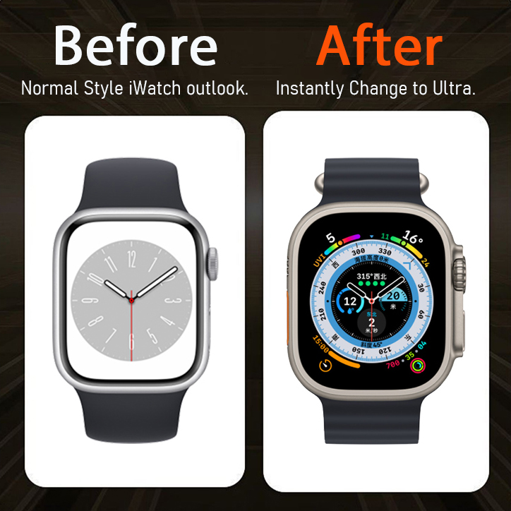 3 in 1 Full Cover Modify Ultra Case for iWatch 45mm 44mm 41mm 40mm PC ...