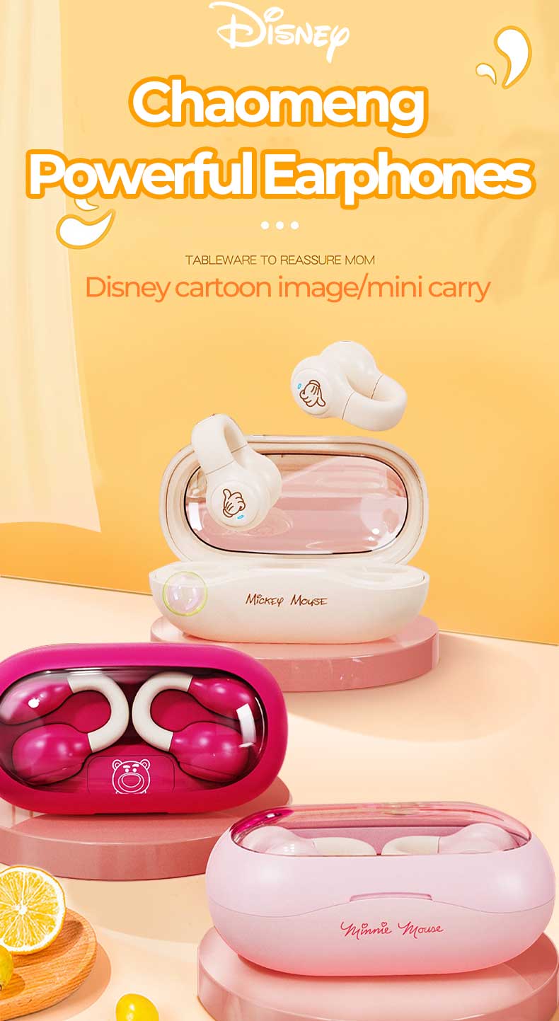 Disney Bone Conduction Earphone Bluetooth 5.3 True Wireless Not In-Ear ...