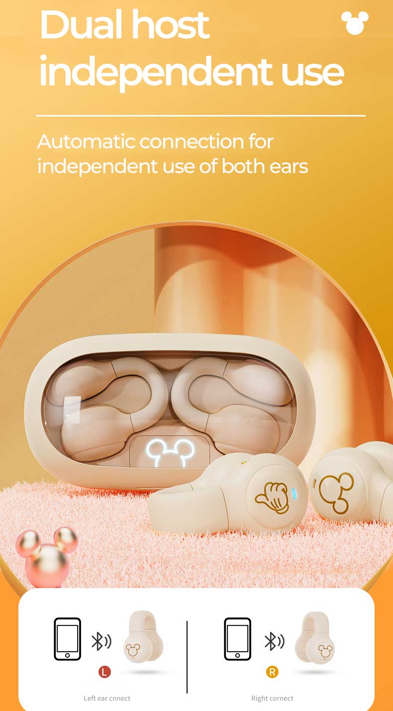 Disney Bone Conduction Earphone Bluetooth 5.3 True Wireless Not In-Ear ...