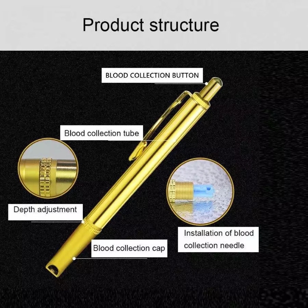 Pure Copper Lancing Pen+50pcs Lancets Bekam Lancet Pen & Needle Cupping ...