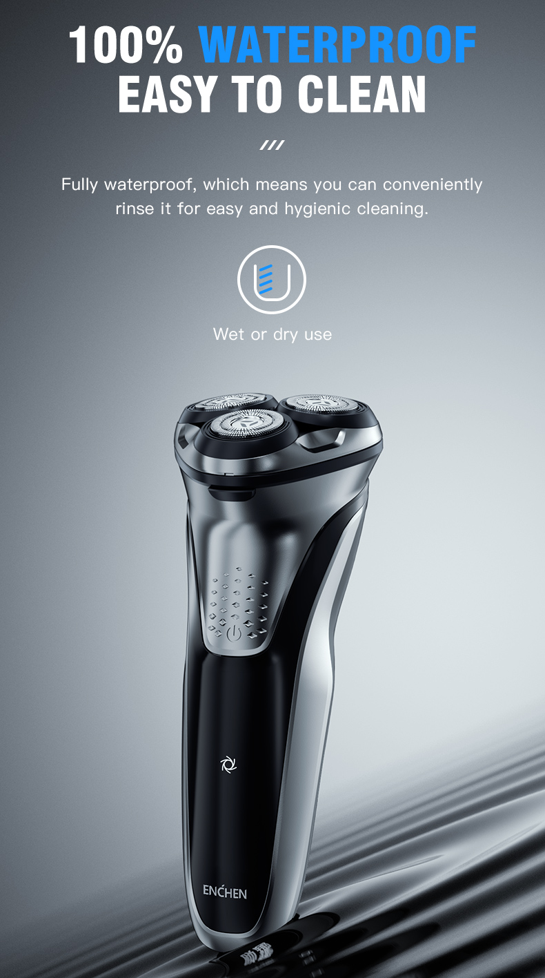 ENCHEN Blackstone Plus Electric Shaver IPX7 Waterproof Dry Wet Dual Use ...