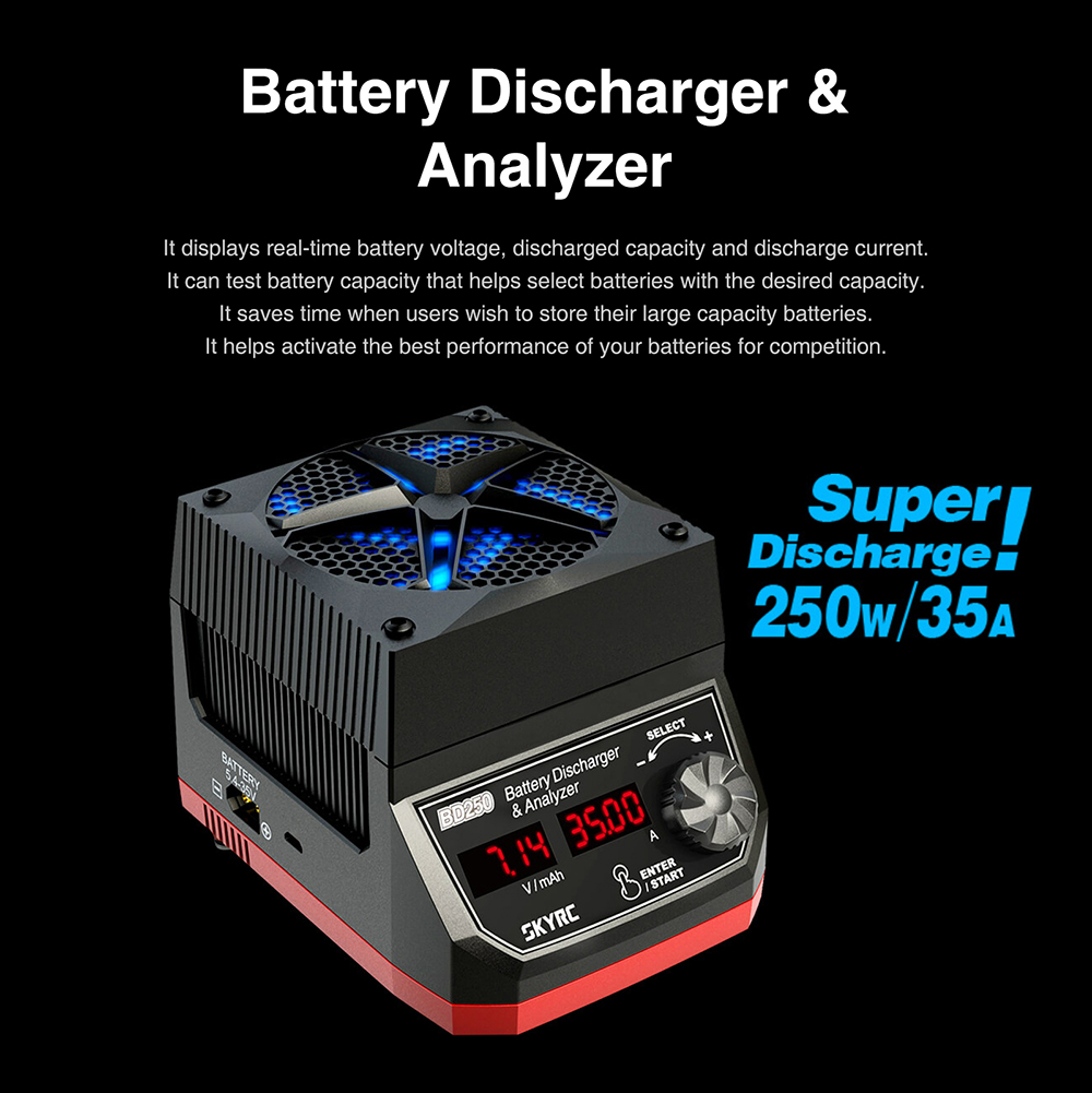 SKYRC BD250 Battery Dischargers & Analysers Battery Discharger Tester ...