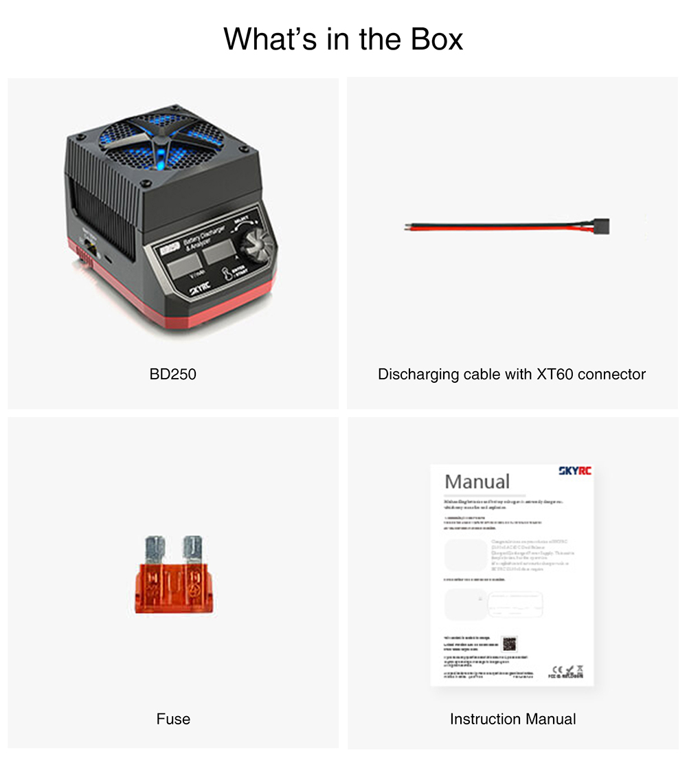 SKYRC BD250 Battery Dischargers & Analysers Battery Discharger Tester ...