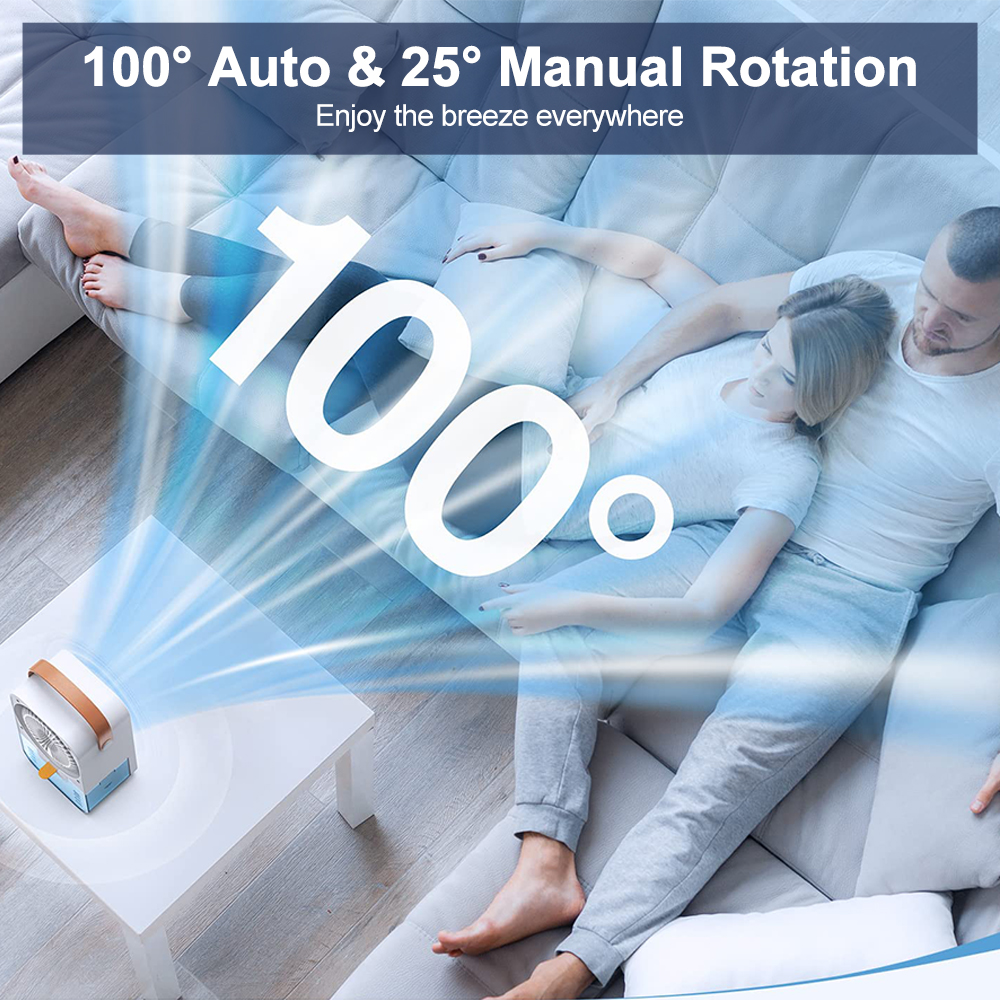 GOOJODOQ Cooling Fan Desktop fan Strong wind force USB Mini Aircond Air ...