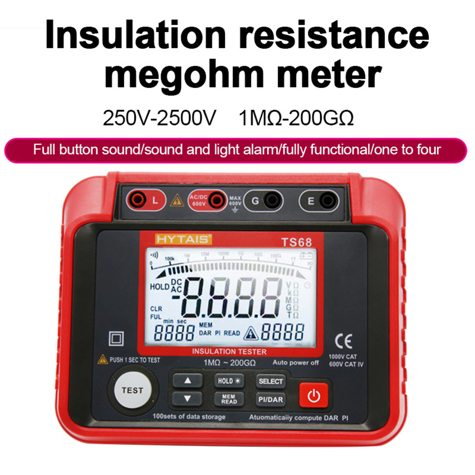 Digital Megohmmeter Insulation Earth Resistance Meter Ohm Voltage ...